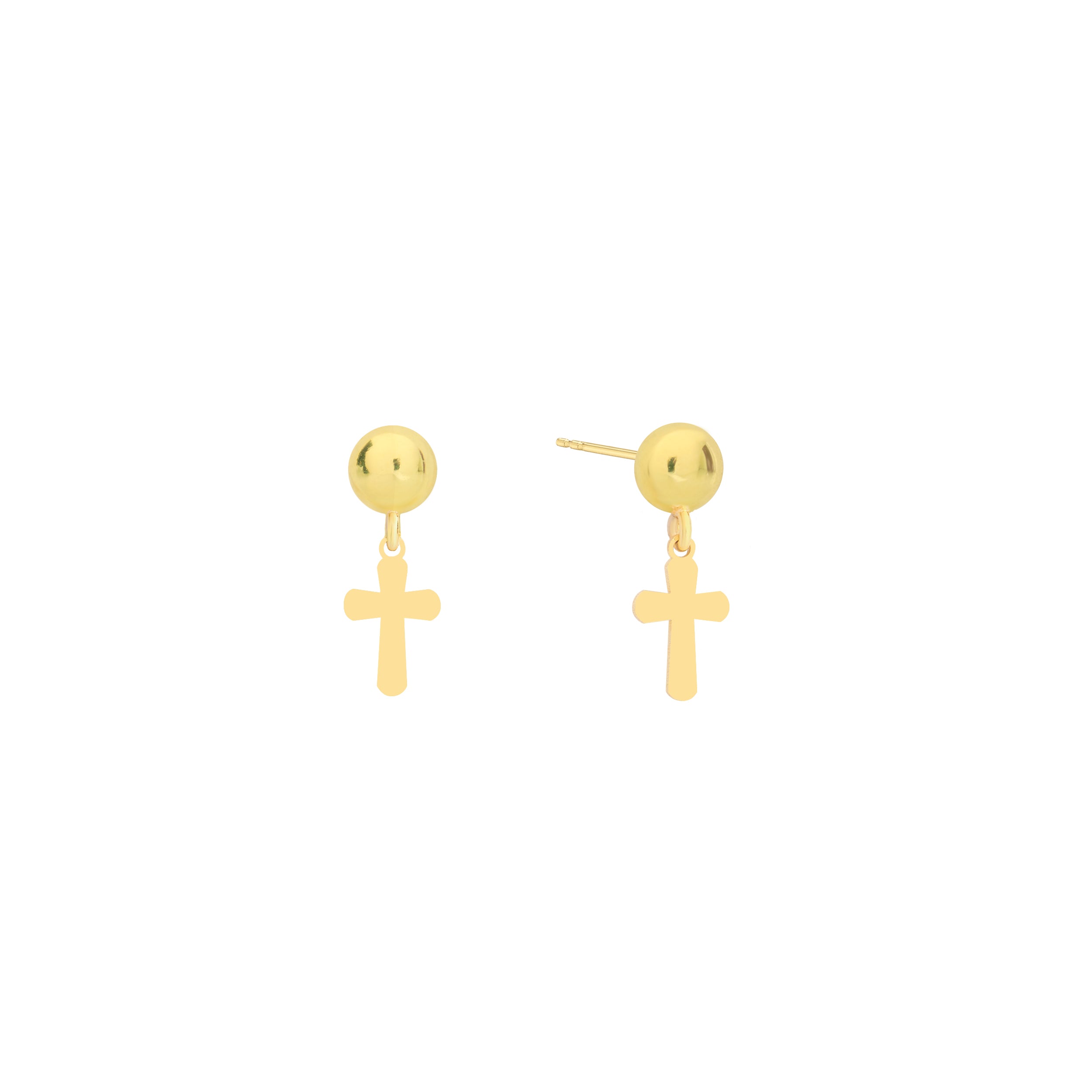 14K Solid Gold Cross Stud Earrings | Dainty Minimal Jewelry – Mild Jewerly